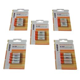 20x aaa Micro Akku kompatibel mit Siemens Gigaset A600, A510, A500, A630, A690 schnurlos Festnetz Telefon (800mAh, 1,2V, NiMH) - vhbw