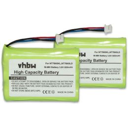 2 x vhbw Akku Set 800mAh kompatibel mit schnurlos Festnetz Telefon Nortel 7420, 7430, 7439, 7449 Ersatz für CPH-464Q3S, NT7B65KL, NT7B65LD