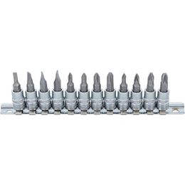 BGS-technic Bit-Einsatz-Satz Antrieb Innenvierkant 6,3 mm (1/4) Schlitz, Kreuzschlitz ph, Kreuzschlitz pz 12-tlg.