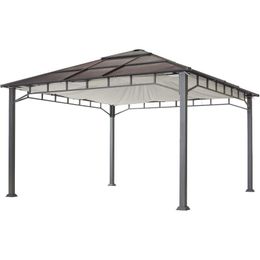 Sonnensegel für Gartenpavillon Sunset Deluxe 4x4 m inkl. Befestigungsmaterial - grau - stone