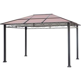 Sonnensegel inkl. Befestigungsmaterial - grau - für Gartenpavillon Rendezvous Deluxe 3x4 m - stone