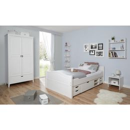 Ticaa Doppelbett "Leni" 140x200 mit 4er Funktionsschubkasten