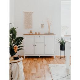 Finori Sideboard "Juno", Weiß / Artisan Oak, schmal