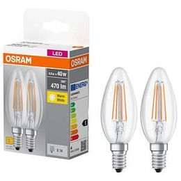 2 Osram LED-Lampen Base CLASSIC B40 Multipack E14 4 W klar