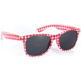 buttinette Brille "Karo", rot/weiß