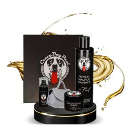 CrazyDogPaul Tiershampoo PREMIUM Luxusfellpflege-Set + MiniBag aus Leder für Ihren Hund