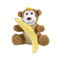 DUVO+ Tierkuscheltier Hundespielzeug Plüsch Affe mit Banane gelb/braun