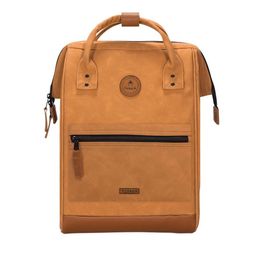 CABAIA Tagesrucksack Adventurer L Nubuck (3-tlg), Veganer Cityrucksack mit austauschbaren Vordertaschen, braun