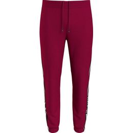 Tommy Hilfiger Sweathose GLOBAL STRIPE SWEATPANTS mit Logo am Bein, rot