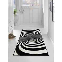 Fußmatte wash+dry by Kleen-Tex Teppiche Gr. B/L: 75 cm x 190 cm, 7 mm, 1 St., schwarz-weiß (schwarz, weiß) Fußmatten gemustert