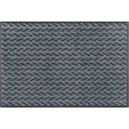 Fußmatte wash+dry by Kleen-Tex Teppiche Gr. B/L: 60 cm x 90 cm, 7 mm, 1 St., grau (grau, schwarz) Fußmatten gemustert