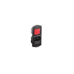 Bulgin Limited IEC-Stecker, Eingang, C14, 250V, 2-polig - beleuchtet, Schwarz / Rot - BVA15/Z0000/77