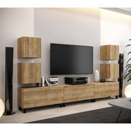 ROYAL24_MARKT Wohnwand - Moderne Wohnzimmer Wohnwand in Premium-Qualität
