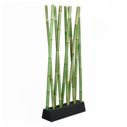 LEBENSwohnART Paravent Bambus Raumteiler PARAVENTO Grün ca. 97x200cm (BxH)
