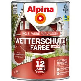 Alpina Wetterschutzfarbe Holzfarbe für außen deckend Schwedenrot 2