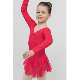 tanzmuster Chiffonkleid Ballettkleid Anna mit Glitzersteinen Mädchen Ballettbody mit Chiffon Röckchen