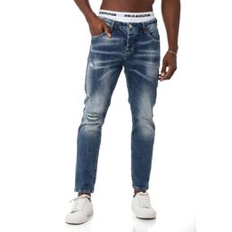 RED BRIDGE RedBridge Slim-fit-Jeans Hose Straight Leg Denim Pants Blau W33 L34 Distressed-Look