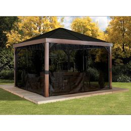 Sojag Pavillon Valencia 12x12 Holz-Edition holzoptik 363 x 363 x 310 cm (L x B x H) Aluminium