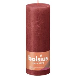 Rustik Stumpenkerze zartes rot, Höhe 19 cm, ø 6,8 cm Stumpen- und Kugelkerzen - bolsius