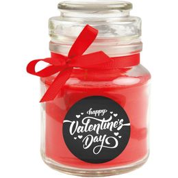 Duftkerze zum Valentinstag im Bonbonglas ( mit Deckel ) - Ideales Valentinstagsgeschenk für Sie und Ihn, vers. Motive zur Auswahl - Schwarz