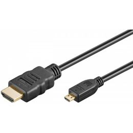 goobay - HDMI™-High-Speed-Kabel mit Ethernet (Micro, 4K @ 60 Hz) HDMI™-Stecker (Typ a) HDMI™-Micro-Stecker (Typ d), 1 m (53781)