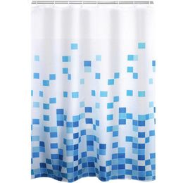 Ridder Duschvorhang Textil Cubes blau 180x200 cm - blau