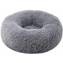 Haustierbett Monty xs 40 cm Hellgrau – Hundebett rund für Hunde & Katzen – Katzenbett flauschig & waschbar – Hundekissen in Donut Form - Juskys