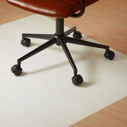 Bürostuhlunterlage 90 x 120 cm, kratzfeste pe Bodenschutzmatte, schalldämmende Unterlegmatte für Büro, weiß - Relaxdays
