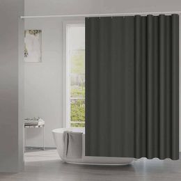 Duschvorhang Wasserdicht Anti-schimmel Badvorhang mit Duschvorhängeringen Badewanne Vorhang waschbar dunkelgrau - dunkelgrau - WOLTU
