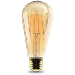 Braytron E27 4W led Filament Glühbirne 2200K Warmweiß 350 lm Glühfaden Retro Edison Lampe Vintage Look Fadenlampe Kolbenform