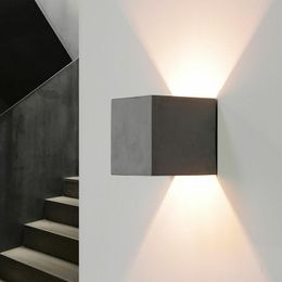 Licht-Erlebnisse - Moderne Up Down Wandlampe Beton wohnlich E14 Außen adec - Grau