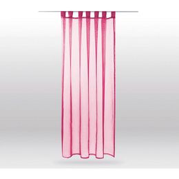 Bestlivings Gardine mit Schlaufen, Transparent Voile 140 x 245cm ( Breite x Länge ) in pink - fuchsia, Schlaufenschal in vielen weiteren Farben und Größen - Pink