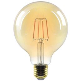 Braytron E27 6W led Filament Globe Ø125cm Glühbirne Warmweiß 2200K 515 lm Glühfaden Retro Edison Lampe Vintage Look Fadenlampe Ballform Ersetzt 42W