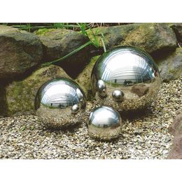 Spetebo - Dekokugel Edelstahl glänzend - 20 cm - Deko Gartenkugel Schwimmkugel Teichkugel silber poliert für Außen und Innen
