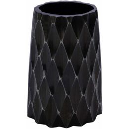 Spetebo - Aluminium Blumenvase schwarz - gerade / 18 cm - Alu Tisch Deko Blumen Vase Metall