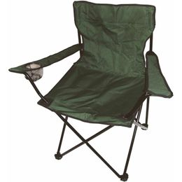 Spetebo Camping Klappstuhl mit Getränkehalter - grün - Campingstuhl klappbar mit Tragetasche - Stuhl faltbar für Festival Freizeit Garten Angler Sessel