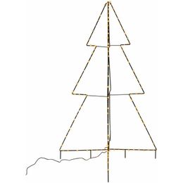Spetebo 3D led Metall Tannenbaum schwarz - 116 cm / mit Timer - für Innen und Außen