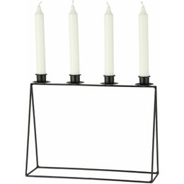 Spetebo Metall Kerzenständer 32cm für Adventskerzen - eckig - Kerzenhalter für 4 Stabkerzen - Kerzenleuchter Tischdeko modern