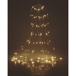 Spetebo - Draht Lichterkette warm weiß - 80 led - Weihnachten Deko Beleuchtung mit Timer Batterie betrieben für Außen