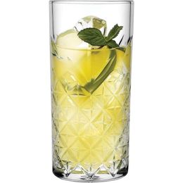 Timeless Trinkgläser Set, Glas transparent, Set aus 4 Longdrinkgläsern, für ein 4 Pers. Gedeck, in edler Kristall Optik, geschliffen - Pasabahce