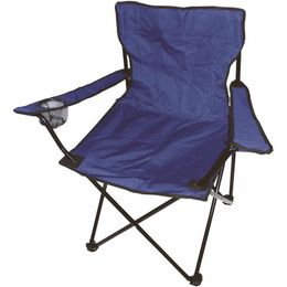Spetebo Camping Klappstuhl mit Getränkehalter - blau - Campingstuhl klappbar mit Tragetasche - Stuhl faltbar für Festival Freizeit Garten Angler Sessel