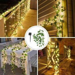 Efeu Lichterkette Girlande 2m mit 20LEDs LED-Lichterkette Blatt-Lichterkette Dekoration für Party, Hochzeit, Garten, Zimmer, Innen - Unho