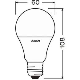 LEDVANCE Osram Parathom Tageslicht-Sensor-LED-Glühlampe Classic A60 E27 8,5W Lichtfarbe Warmweiß - Warmweiß
