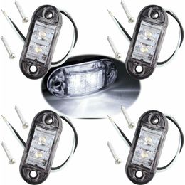 Qiedie - 4 Stück IP65 ovale LED-Markierungsleuchten 12 V/24 v vorne und hinten, universelle Positionsanzeige für lkw, Anhänger, Van, Wohnwagen, lkw,