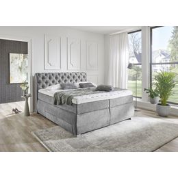 Relita Innoha Boxspringbett York LF 180 x 200 cm, mit 7-Zonen TFK-Matratzen, Ausf. Stoff Romeo 8033 grau