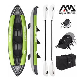 Aqua Marina Kajak mit Luftsitz verstellbarer Lehne Transporttasche Reparaturset und Handpumpe strapazierfähig - versch. Ausführungen