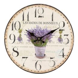 AMBIENTE HAUS Wanduhr Lavendel Wanduhr 28cm, lila