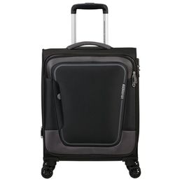 American Tourister® Koffer PULSONIC Spinner 55, 4 Rollen, Handgepäck-Koffer, Reisekoffer Weichschalenkoffer TSA-Schloss, schwarz