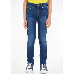 Tommy Hilfiger Slim-fit-Jeans SCANTON Y DARK WASH mit Logostickerei, blau