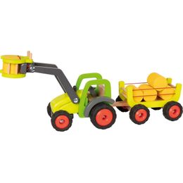 goki Spielzeug-Traktor Frontlader mit Heuwagen